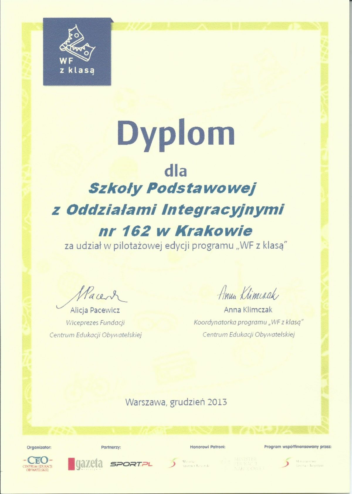 SP162 w Krakowie – Szkoła Podstawowa z Oddziałami Integracyjnymi nr 162 ...